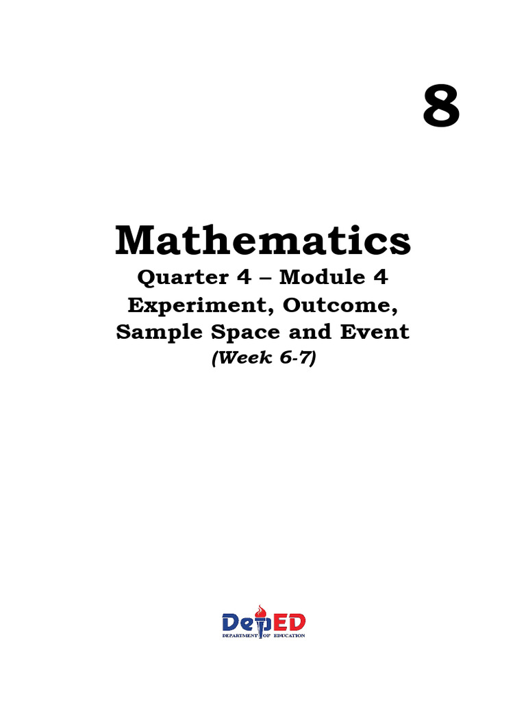 M4 - Q4 - MATH 8 - Experiment, Outcome, Sample Space and Event | PDF