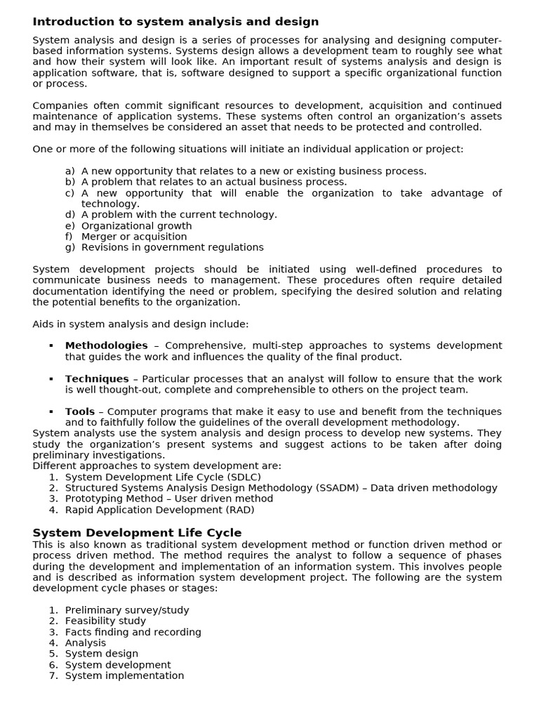 System Development Life Cycle | PDF | Cost–Benefit Analysis | Feasibility Study