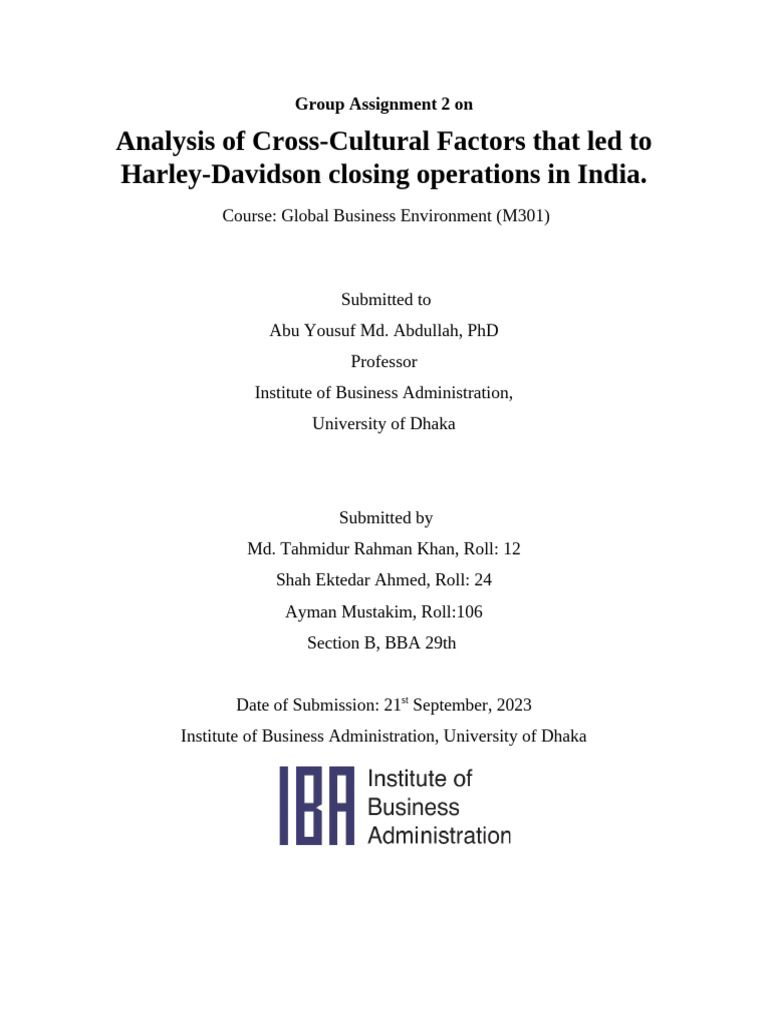 Ass-2 | PDF | Harley Davidson | Marketing