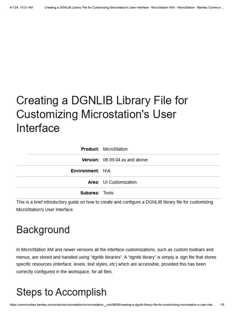 Create DGNLIB for MicroStation UI | PDF | Computer File | Software Engineering