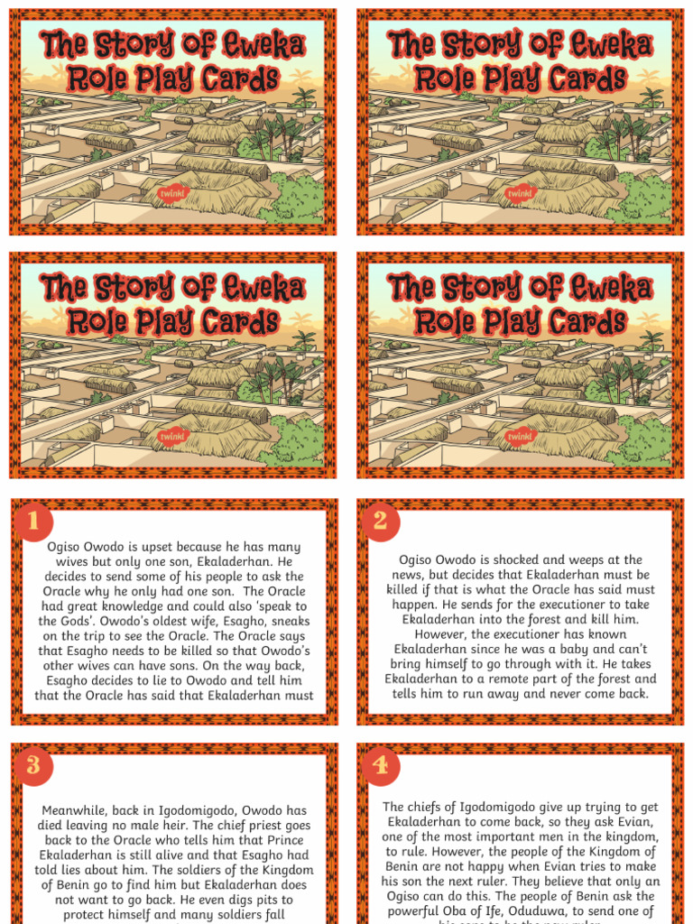 The Story of Eweka Role Play Cards | PDF