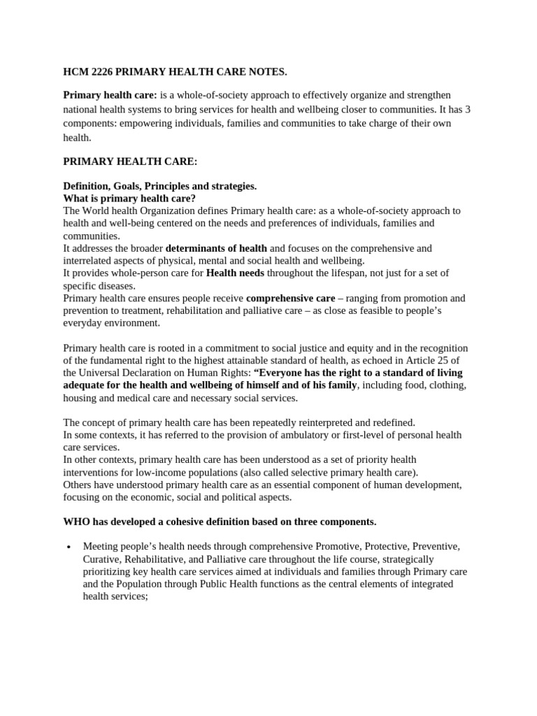 Primary Health Care Notes-2025 | PDF | Health Care | Wash