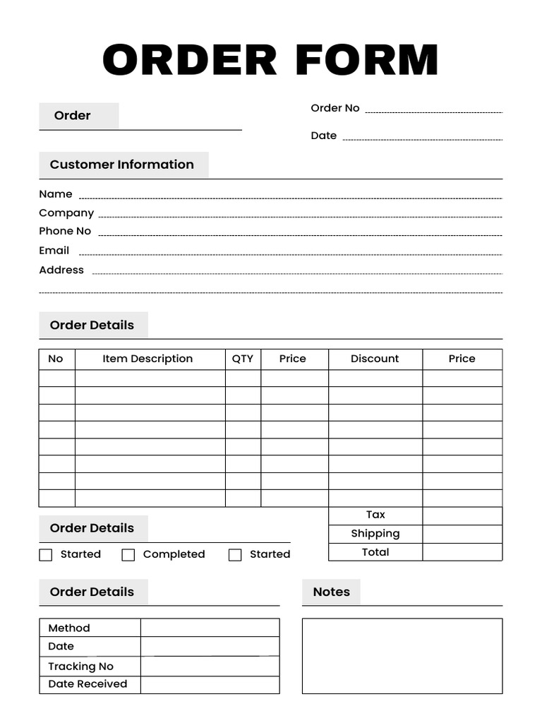 Business Order Form | PDF