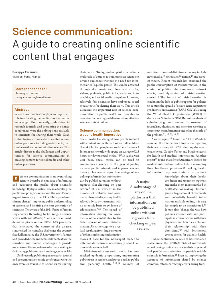 Science Communication in the Digital Age | PDF | Social Media | Popular ...