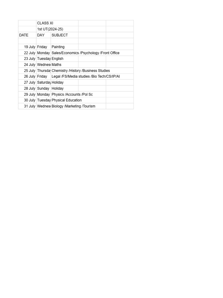 UT 1 Class 11 (2024-25) | PDF