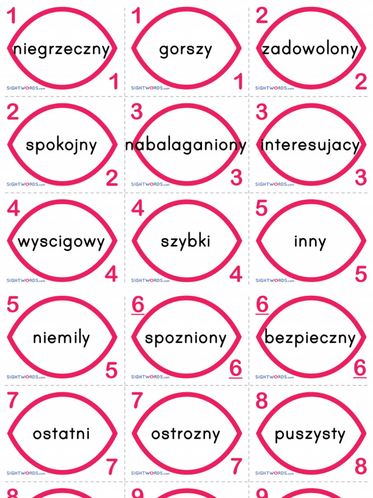 GAME Uno Adjectives | PDF