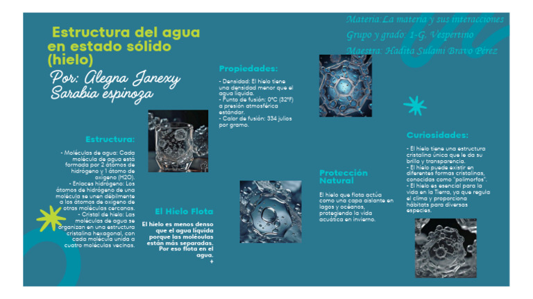 ESTRUCTURA DEL AGUA EN ESTADO SOLIDO | PDF | Hielo | Propiedades del agua