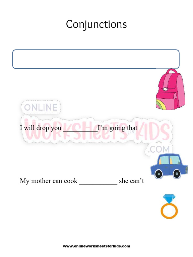 Conjunction Worksheets 1st Grade 7 | PDF