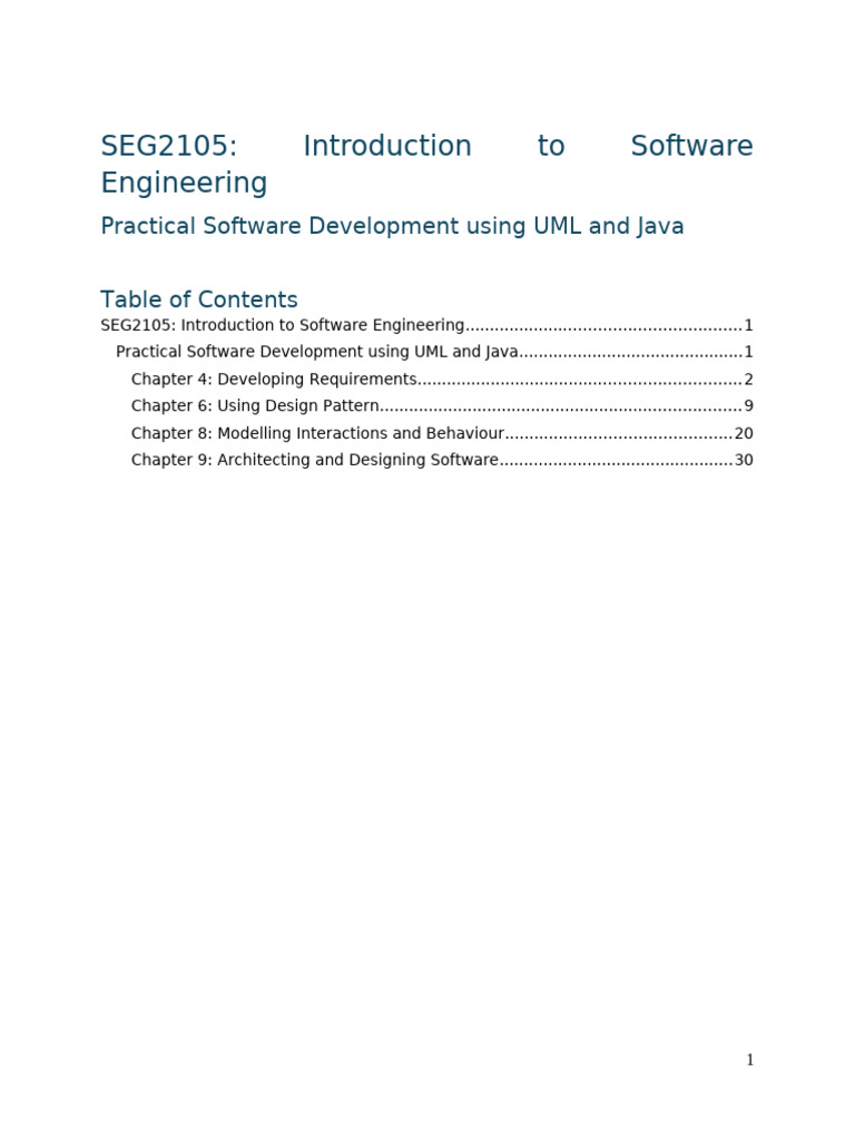 SEG2105-Introduction to Software Engineering | PDF | Class (Computer ...