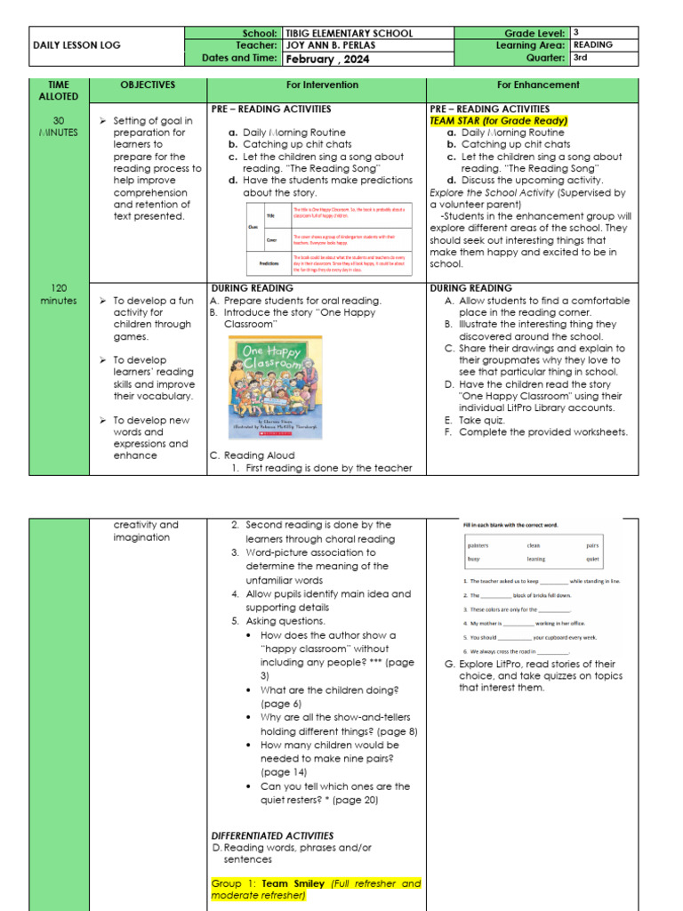 Demo - Catch Up Fridays DLL G3 | PDF | Classroom | Pedagogy