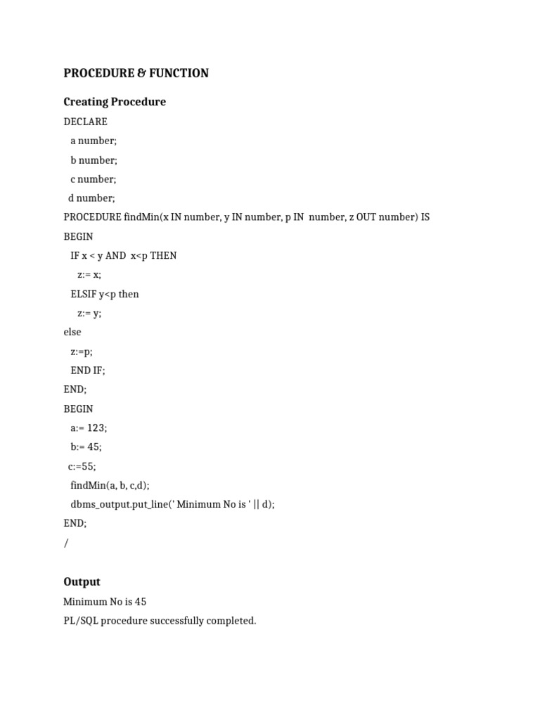 Procedures and Functions | PDF