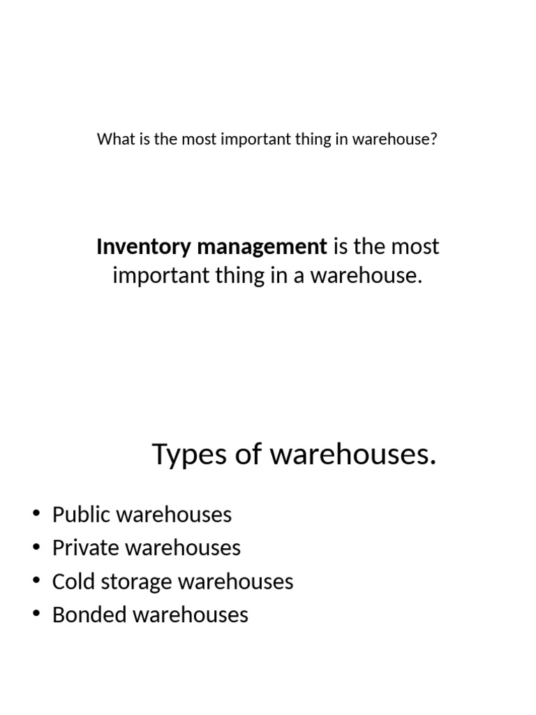 Essential Warehouse Management Insights | PDF | Warehouse | Inventory