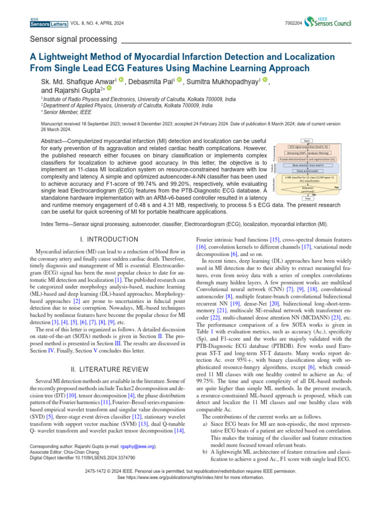 A Lightweight Method Of Myocardial Infarction Detection And Localization From Single Lea Pdf