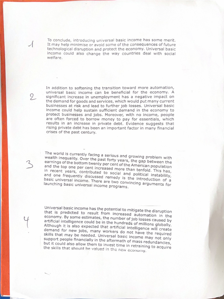 To Conclude, Introducing Universal Basic Income Has Some Merit. | PDF