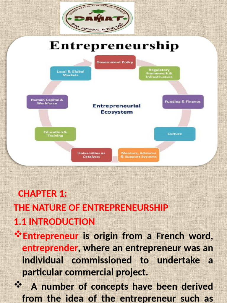 Entrepreneurship Chapter 1 | PDF | Entrepreneurship | Business Economics