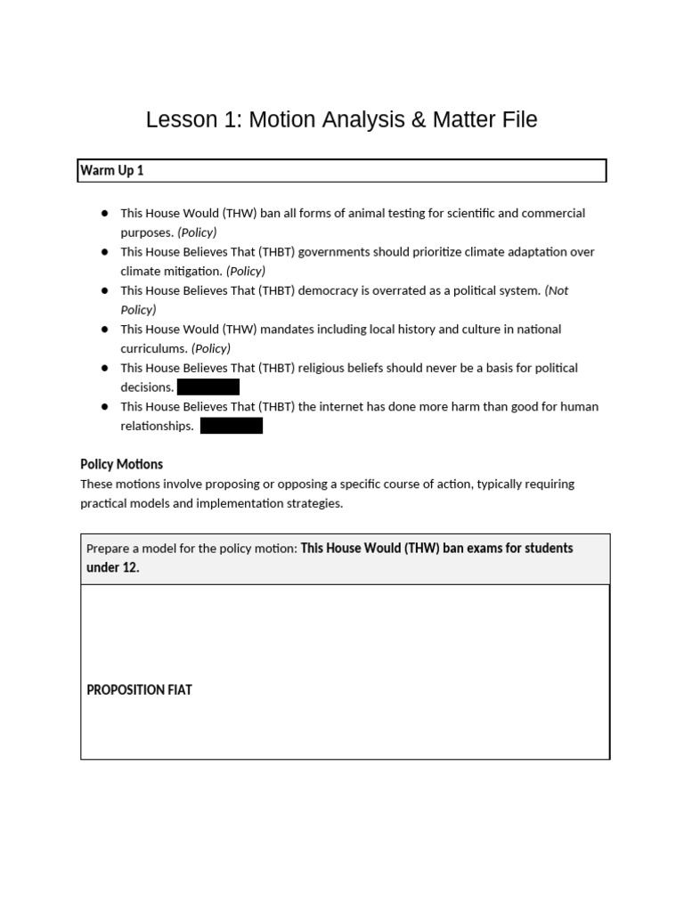 Motion Analysis & Matter File Guide | PDF | Policy