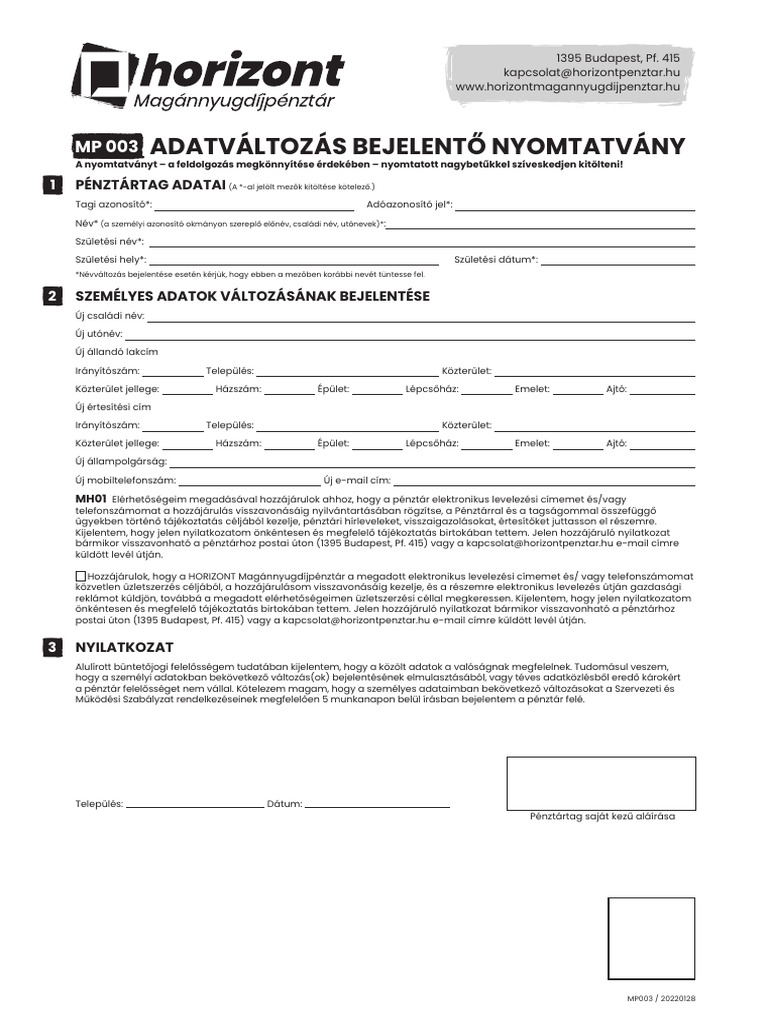 Horizont_adatmódosítás | PDF