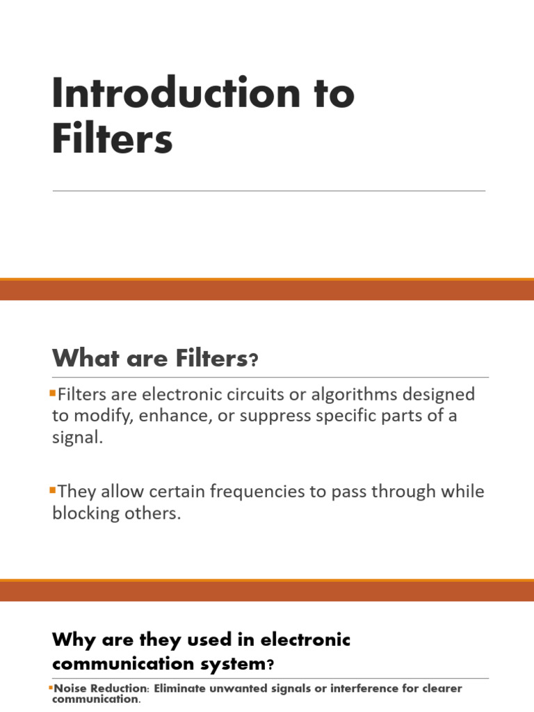 Principles of Communication (Filters) | PDF