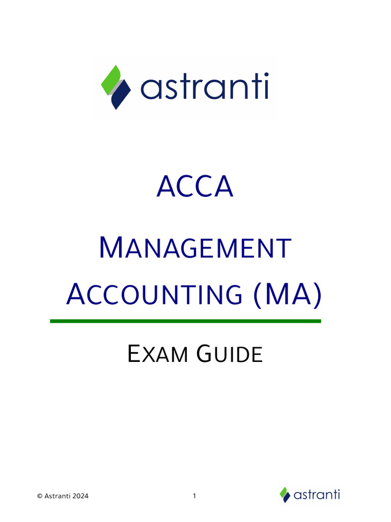 ACCA Management Accounting Exam Guide | PDF | Multiple Choice | Cost ...