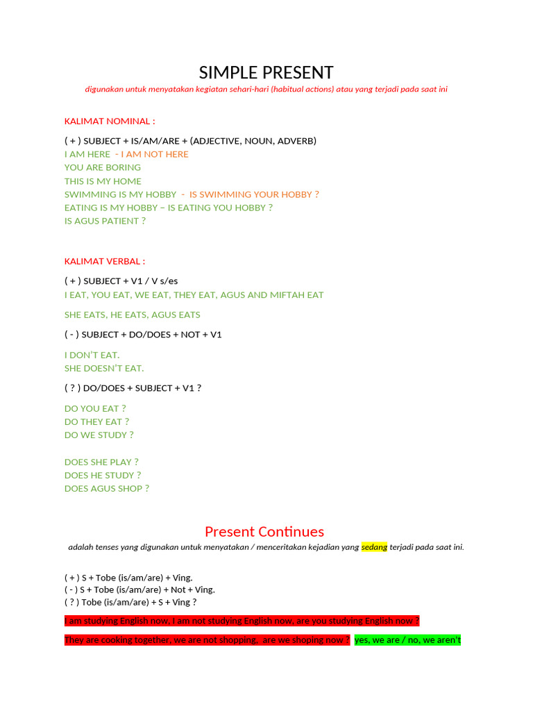 Simple Present-1st Meeting | PDF