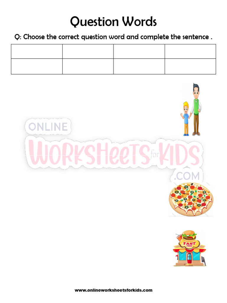Kids' Question Words Worksheet | PDF
