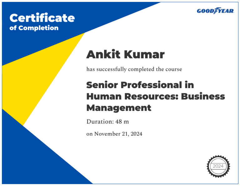 Senior Professional in Human Resources - Business Management | PDF