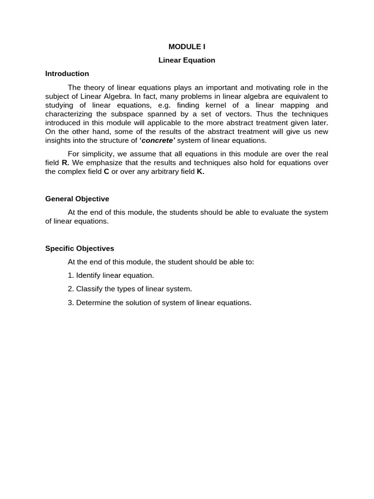 MODULE-1 | PDF | Equations | Linear Map
