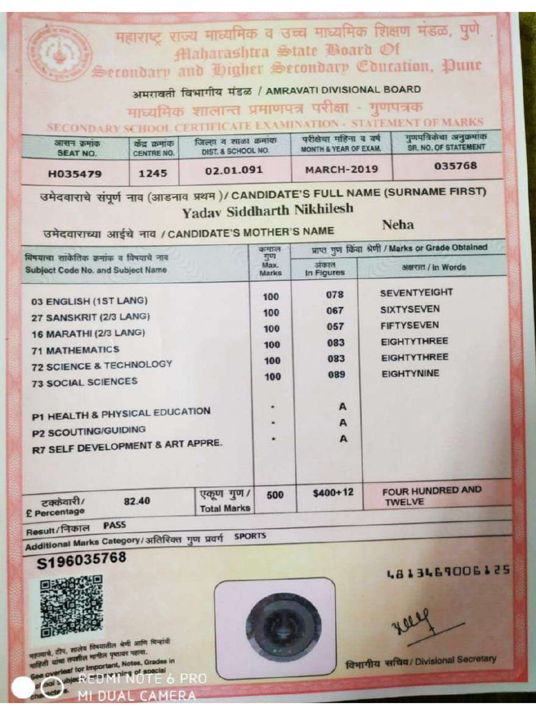 10th Certificate | PDF
