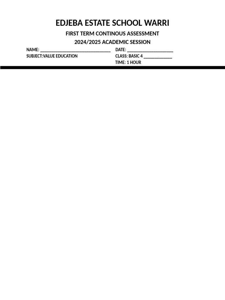 Edjeba Estate School Warri | PDF