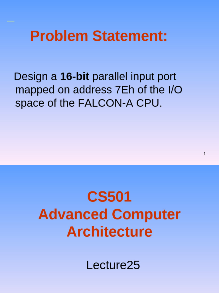 Lecture 25 | PDF | Input/Output | Central Processing Unit Lecture 25 | PDF | Input/Output | Central Processing Unit
