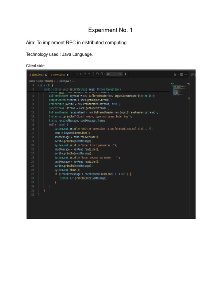 LY_DC_Experiment_1_Implement_RPC_A1_14_Niramay_Roopesh_Kolalle | PDF LY_DC_Experiment_1_Implement_RPC_A1_14_Niramay_Roopesh_Kolalle | PDF