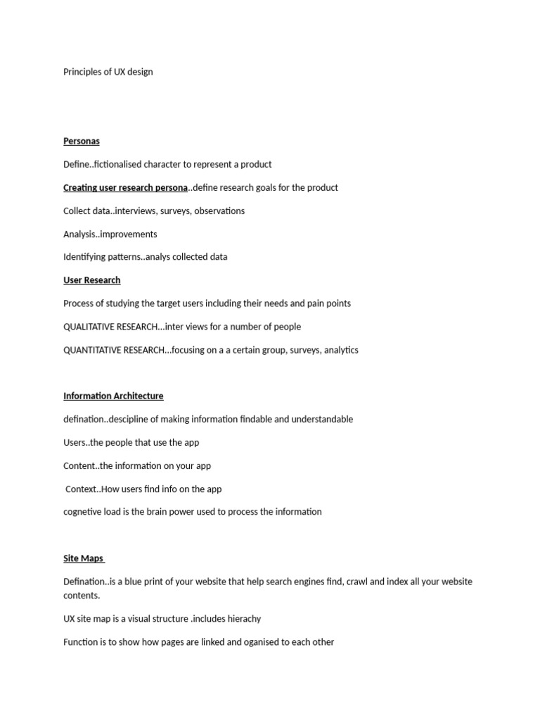 UX Design Principles & Processes | PDF