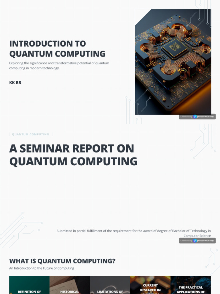 Quantum Computing Seminar Report | PDF