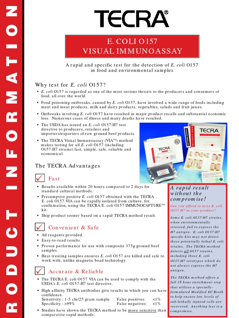 E (1) .Coli 0157 Via Product Information | PDF | Escherichia Coli ...