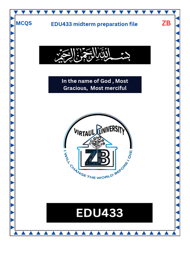 Edu433 Midterm Preparation File by ZB | PDF | Constructivism (Philosophy Of Education) | Learning