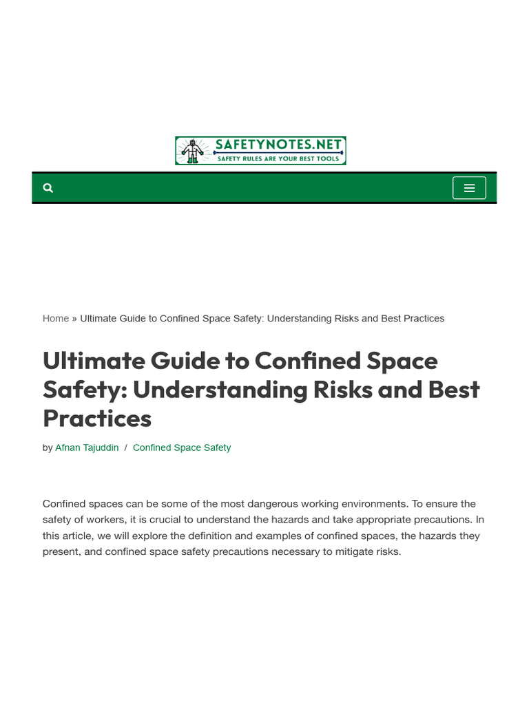 Ultimate Guide to Confined Space Safety- Understanding Risks and Best ...