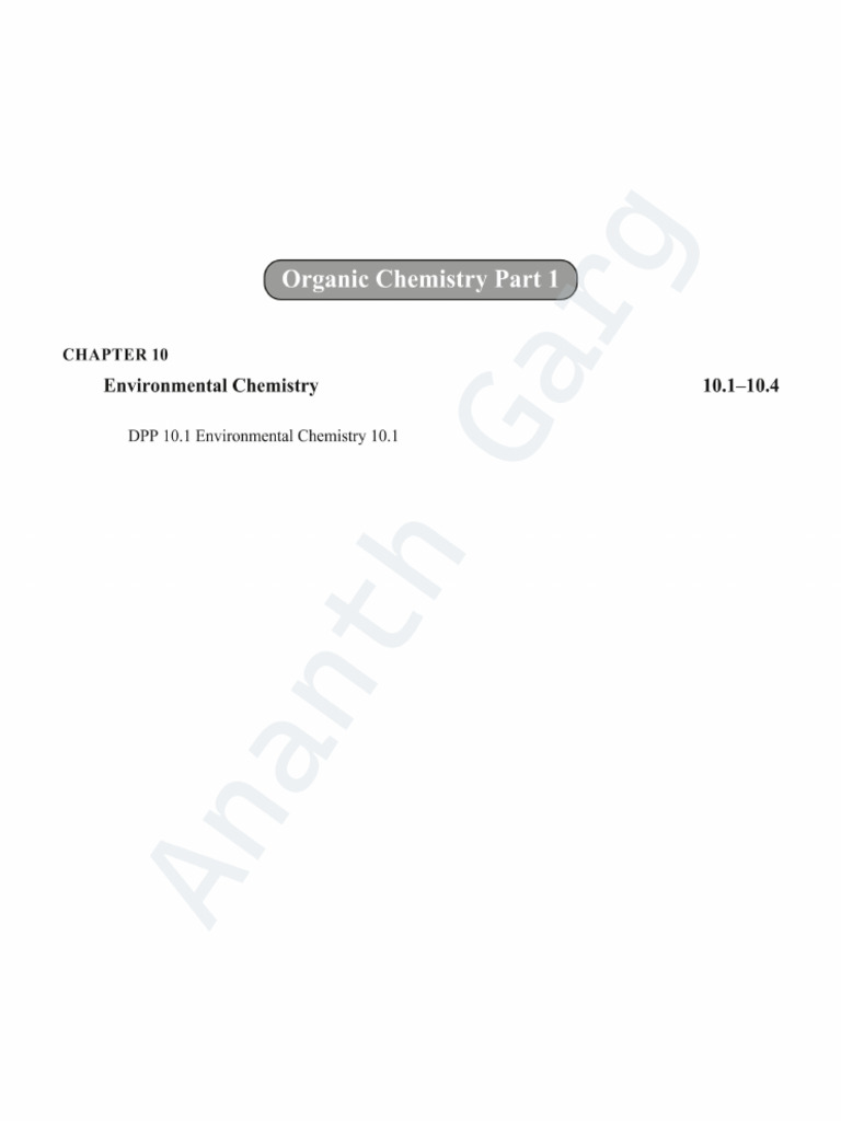Environmental Chemistry DPP 01 | PDF