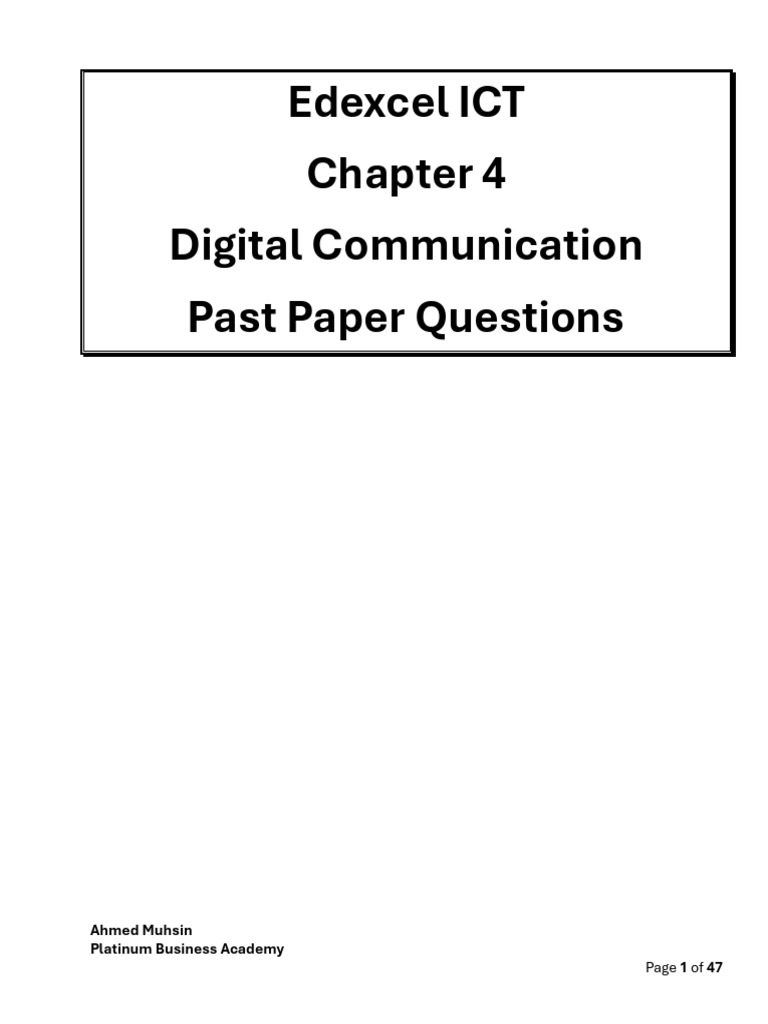 4 - Unit 2 - Digital Communication - All Past Paper Question | PDF