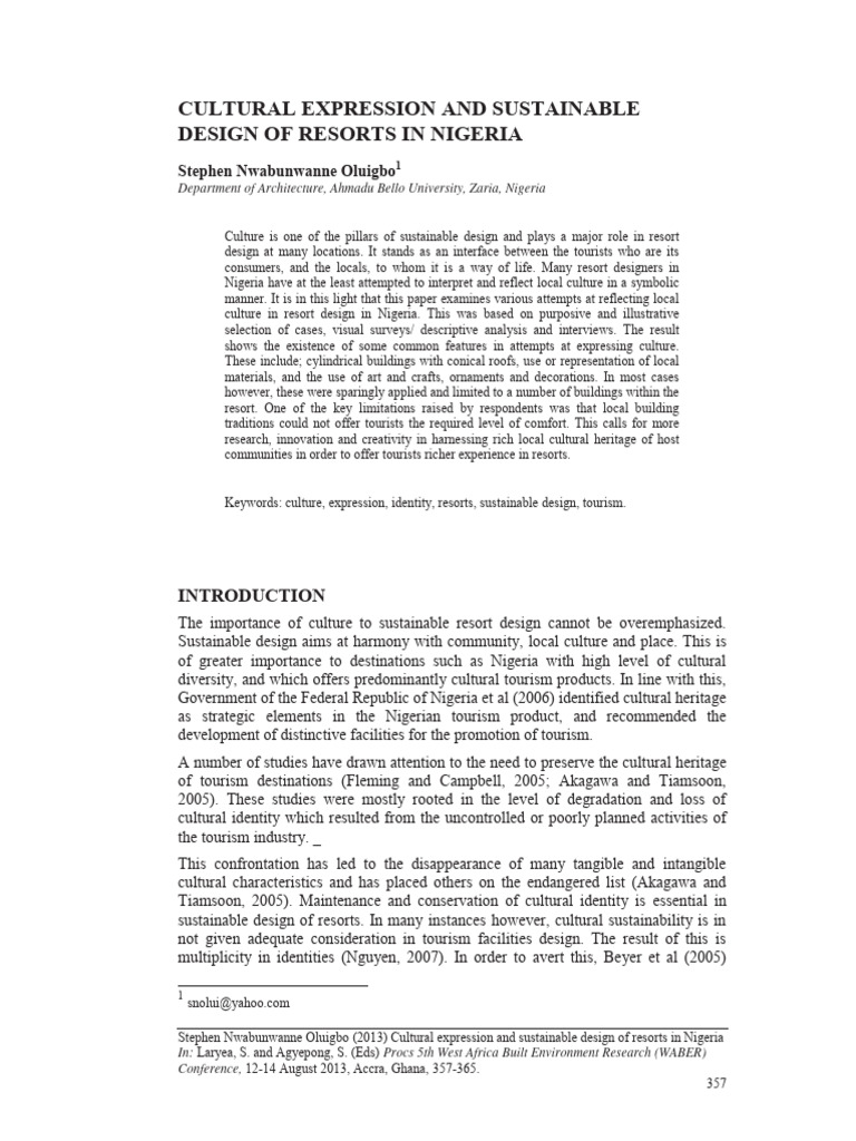 Cultural Expression and Sustainable Desi | PDF | Folklore | Tourism