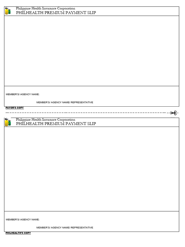 PhilHealth Premium Payment Slip Template | PDF