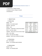 Italian Musical Terms | PDF | Tempo | Elements Of Music