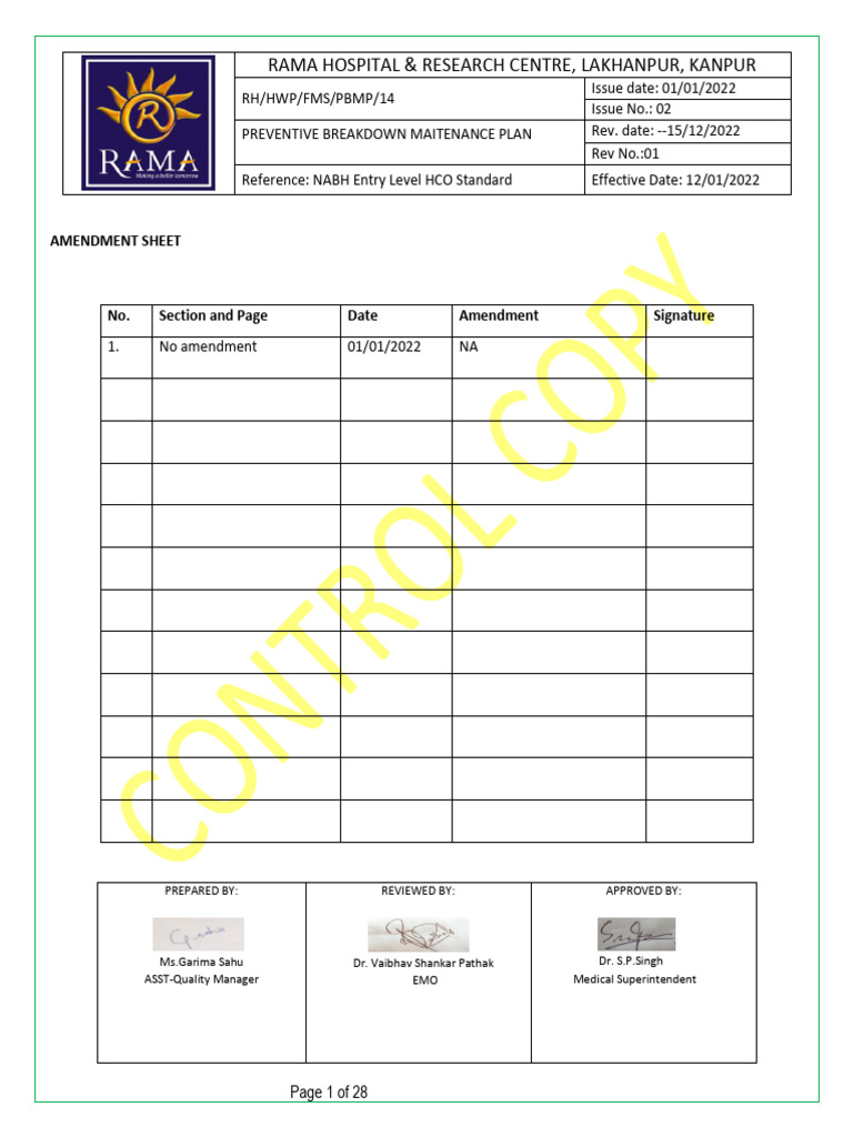 Preventive Maintenance Plan Overview | PDF | Calibration | Biomedical ...