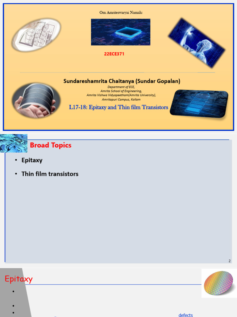 L18-19 Epitaxy and Thin Film Transistors | PDF | Epitaxy | Integrated ...