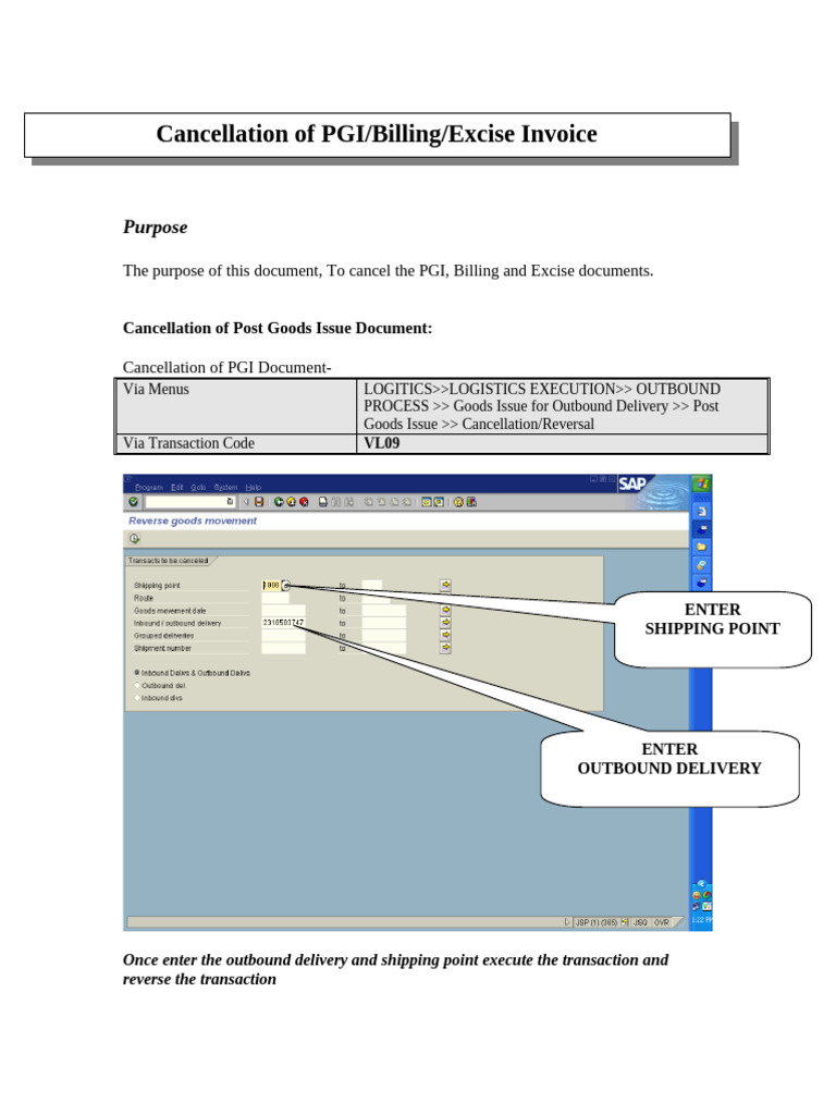 Cancellation of PGI, BIlling, Excise Docs | PDF