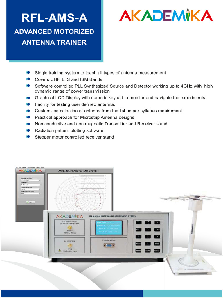 RFL Ams A 4 GHZ Motorized Antenna Trainer | PDF | Antenna (Radio) | Electromagnetic Radiation