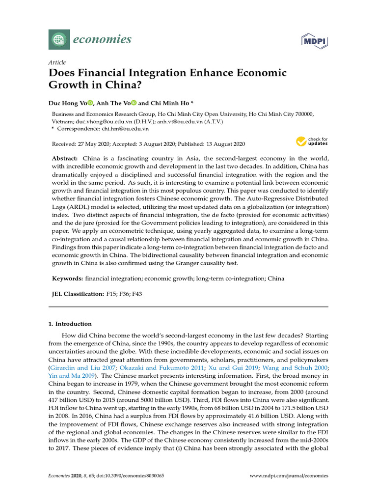 Does Financial Integration Enhance Economic Growth | PDF | Vector ...