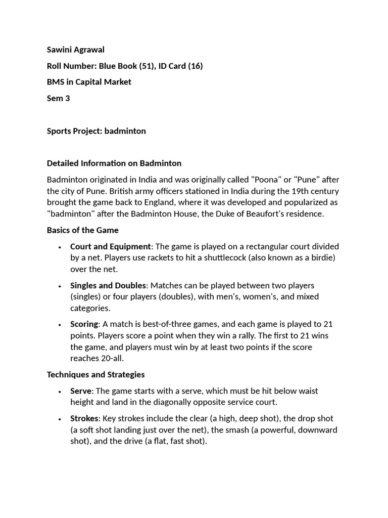 Sports Project | PDF | Sports