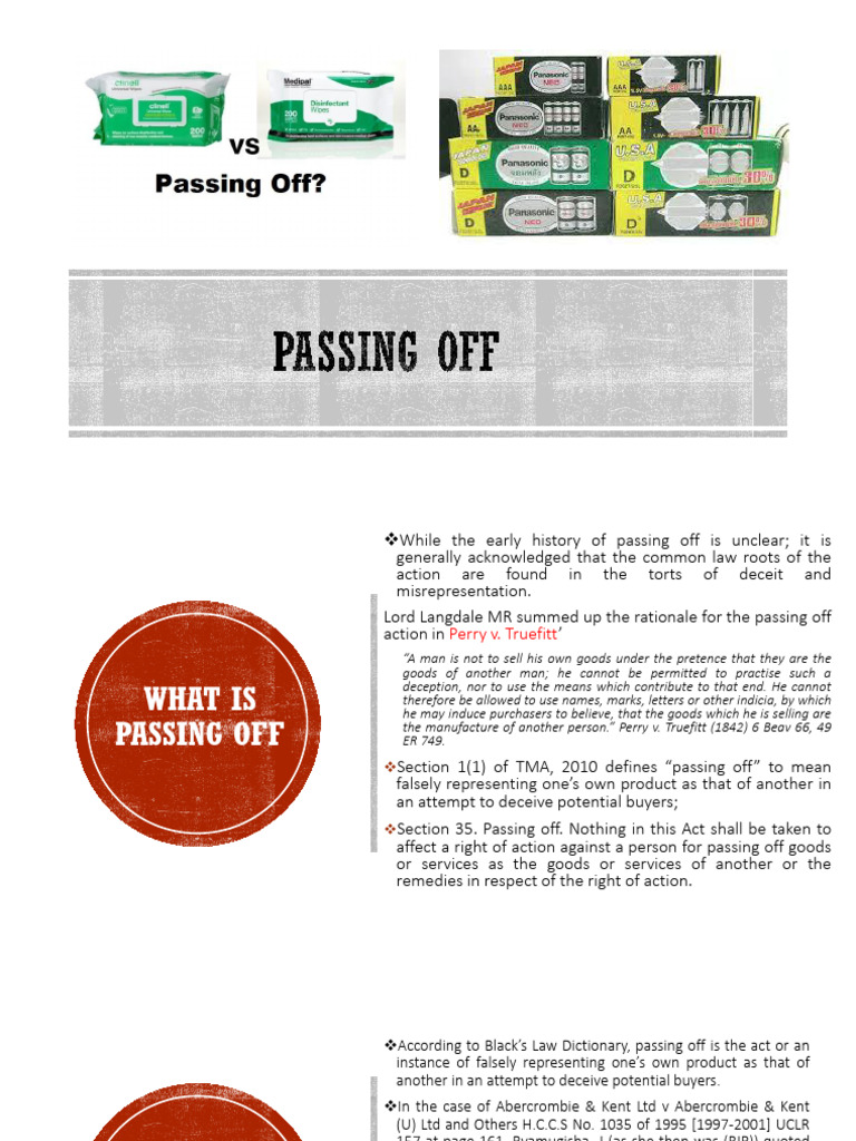 Understanding Passing Off in Trademark Law | PDF | Misrepresentation ...