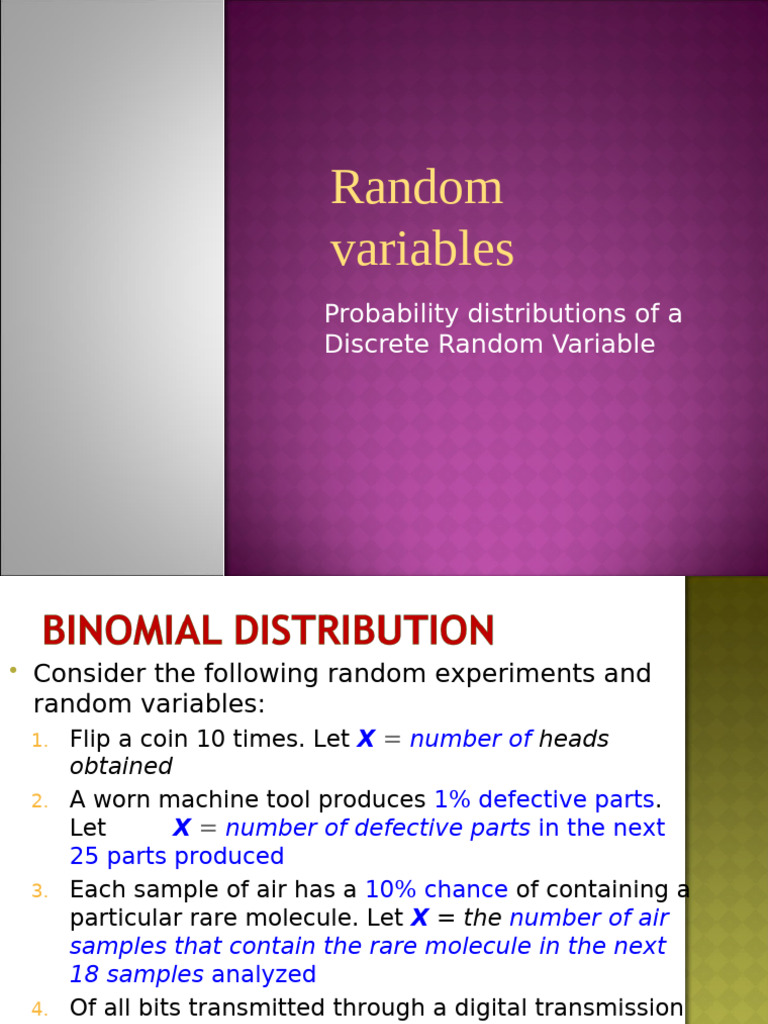 Probability Distributions of Discrete Random Variable | PDF | Probability Distribution | Experiment