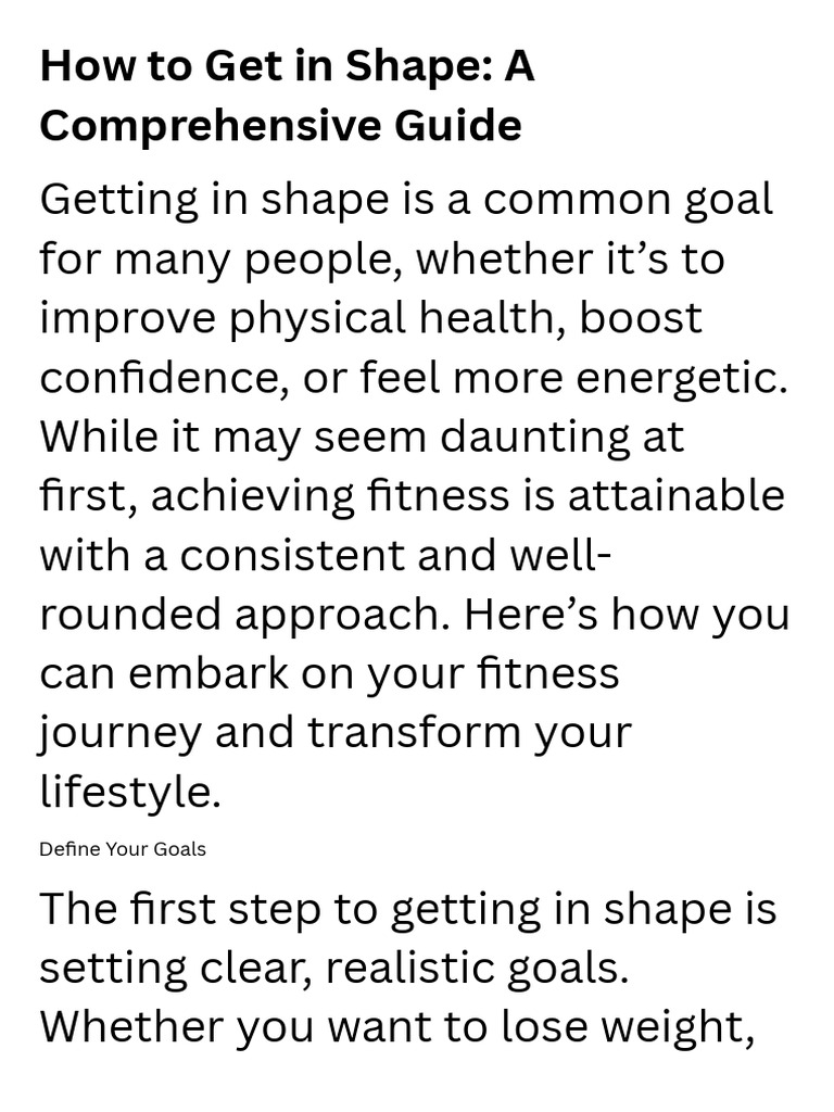 Comprehensive Fitness Guide for Beginners | PDF | Physical Fitness ...